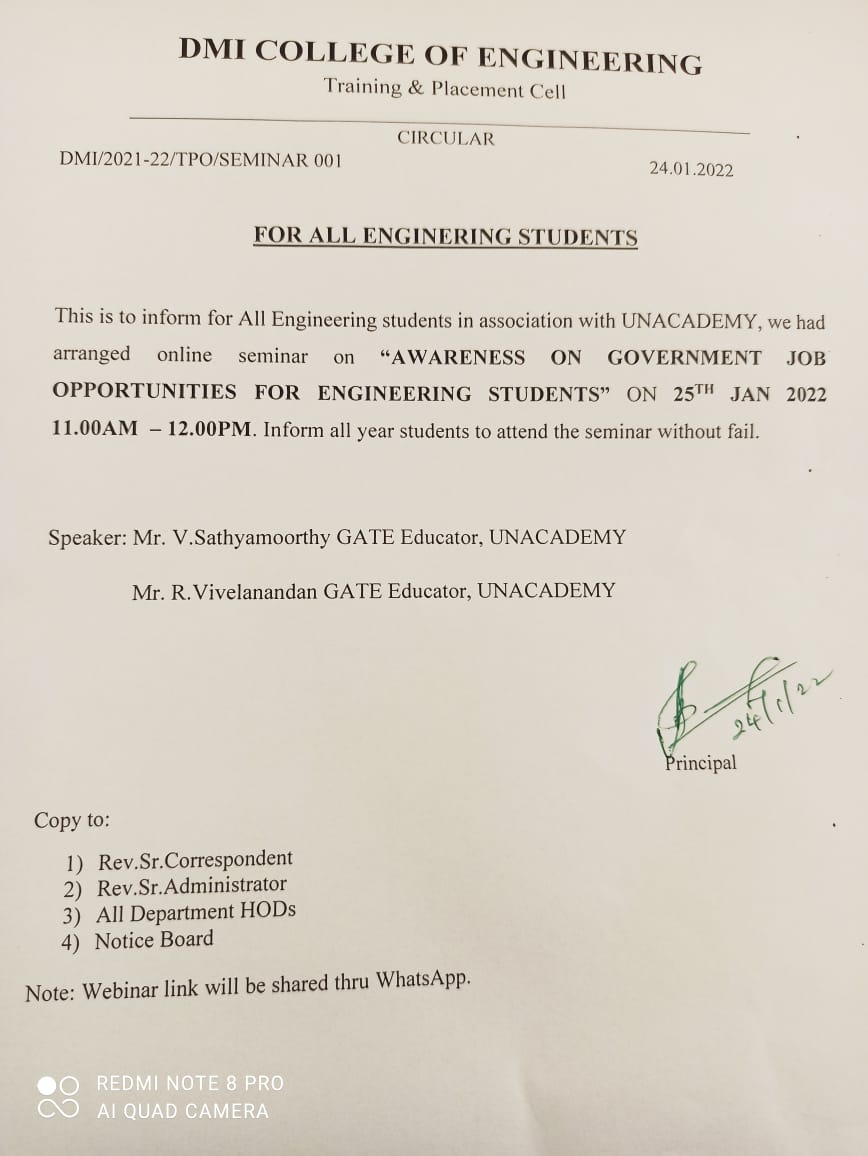 DMI COLLEGE OF ENGINEERING